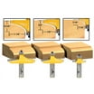 3 Bit Thumbnail Table Edge Forming Router Bit Set - 1/2" Shank - Yonico ...