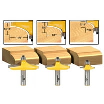 Yonico 12343 - 3 Bit Router Bit Set for Cabinet Doors & Wood, Round ...