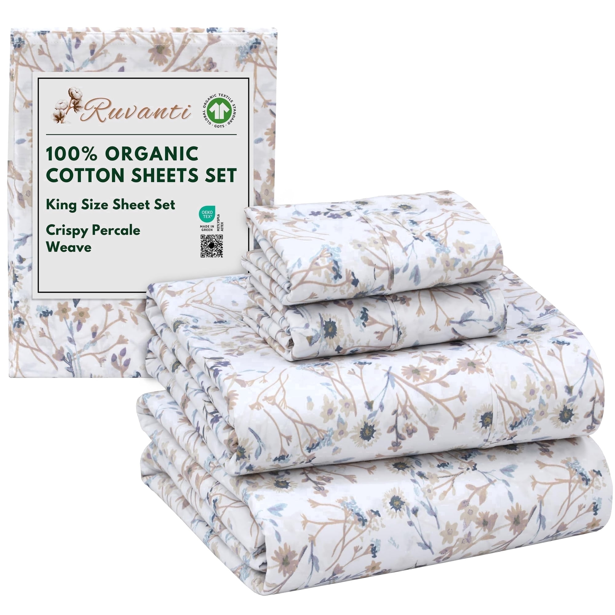 Click here for Ruvanti 100 Organic Cotton Sheets - King Size Shee... prices