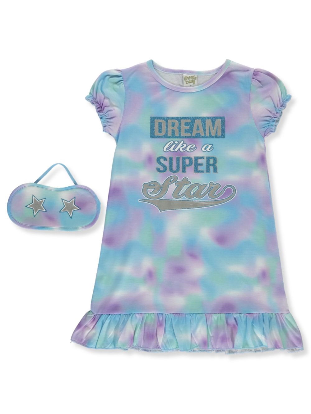 Sweet N Sassy Girls Super Star Nightgown With Sleep Mask Set Big