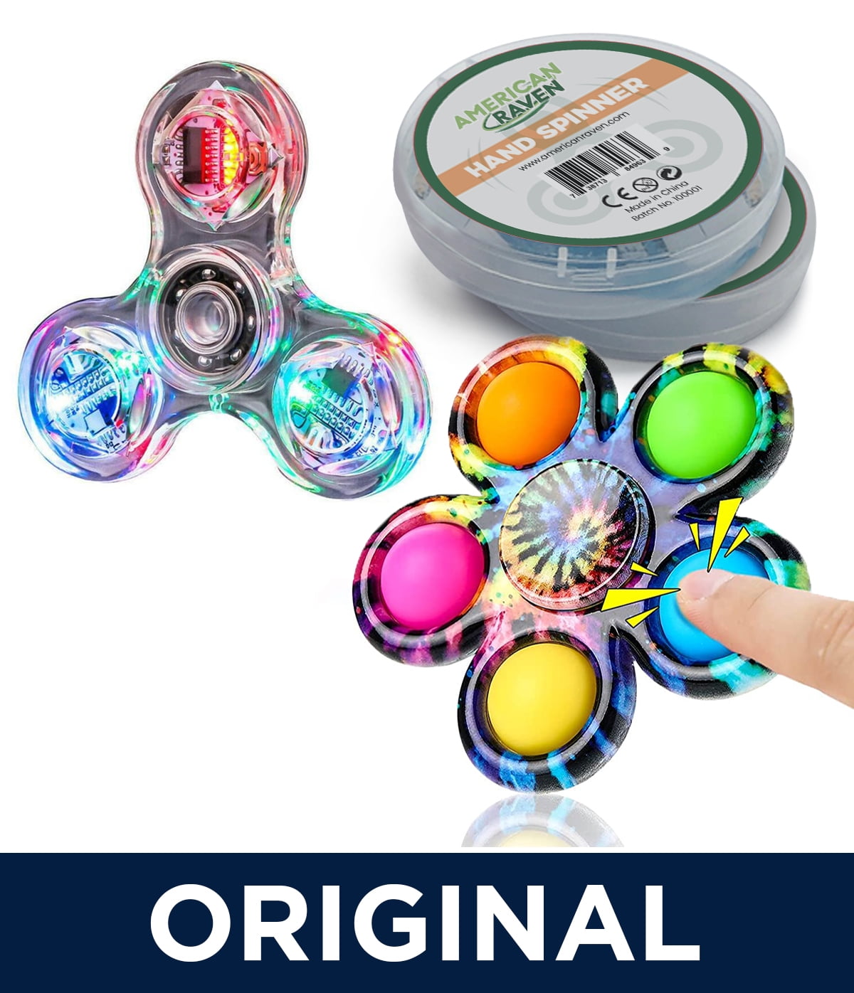 Simple Dimple LED Light Fidget Spinner Toys [2 Pack] Australia | Ubuy
