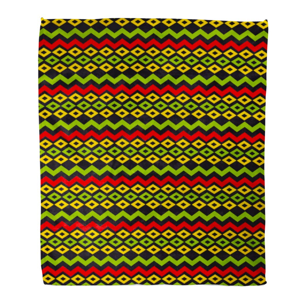 KDAGR Flannel Throw Blanket Red Colorful Rasta Classic Reggae Color ...