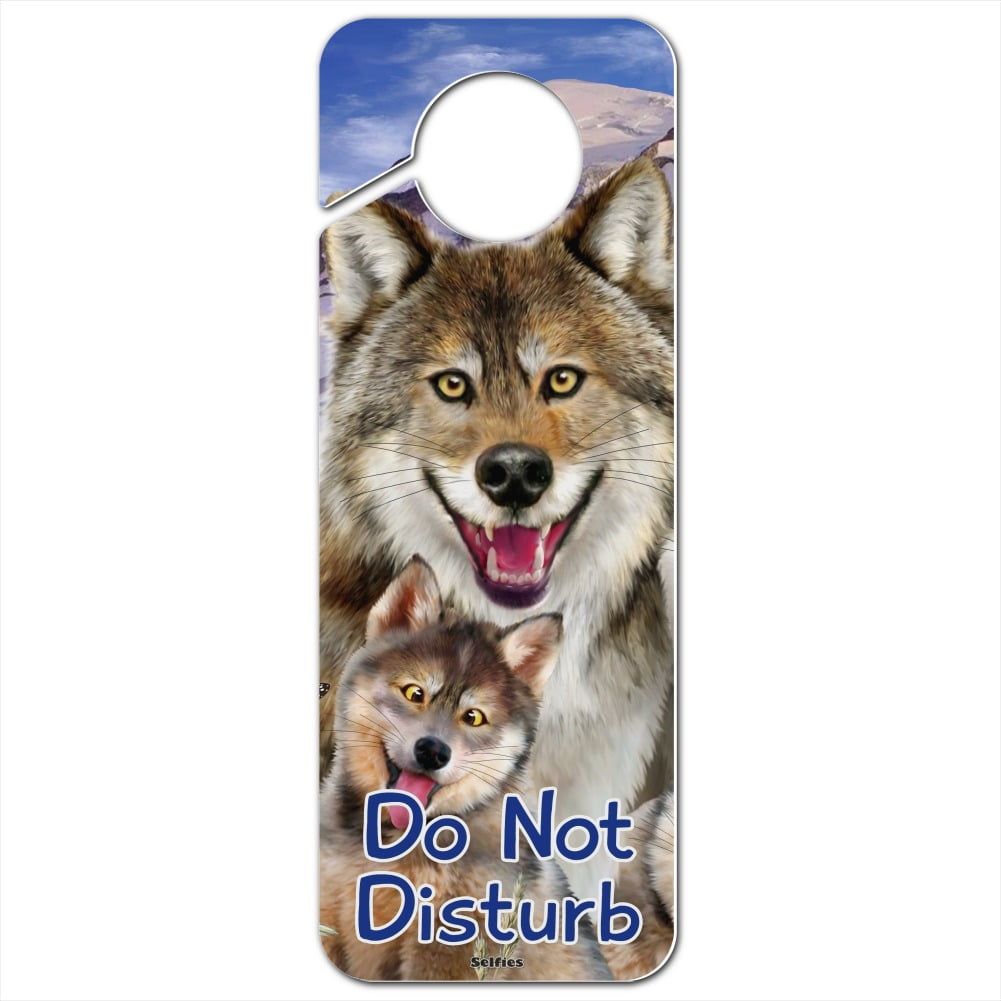 Wolf Pack Selfie Family Wolves Plastic Door Knob Hanger Sign - Walmart.com