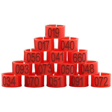 HEIBIN100Pcs/Bag 16MM 001-100 Numbered Plastic Poultry Multicolored ...