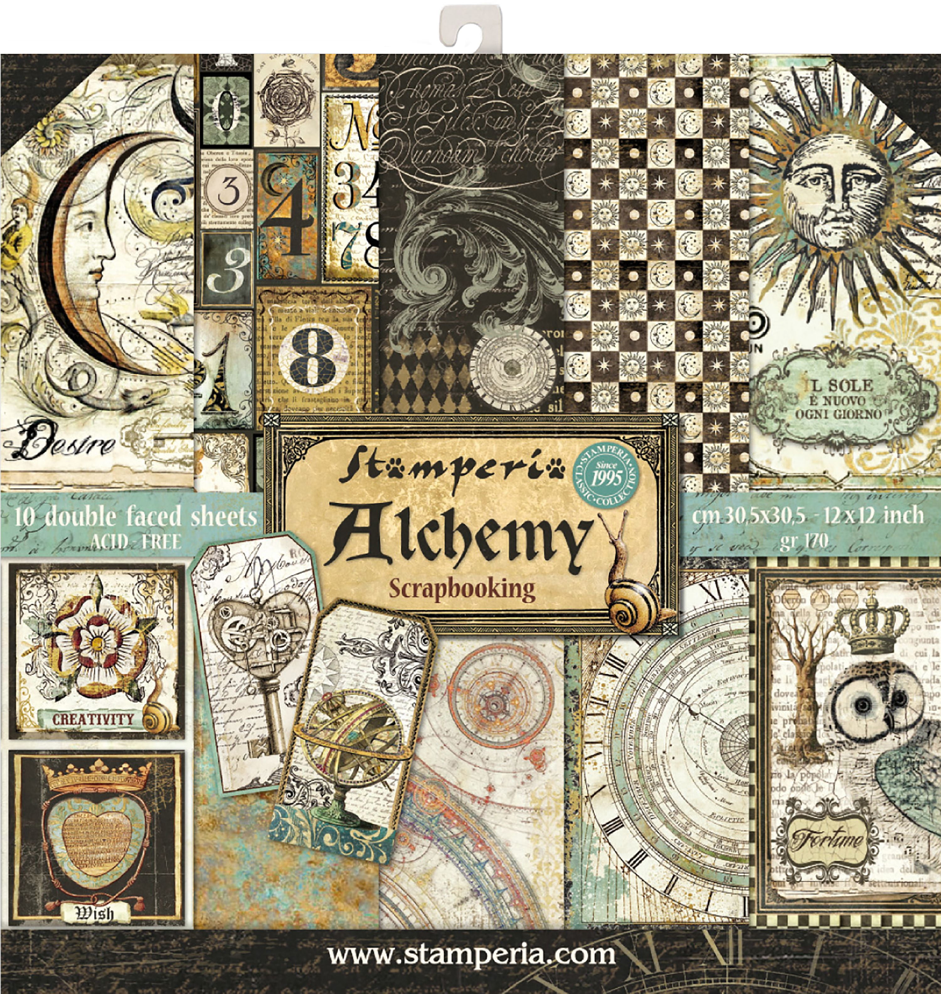 Stamperia Double-Sided Paper Pad 12"X12" 10/Pkg Alchemy, 10 Designs/1 ...