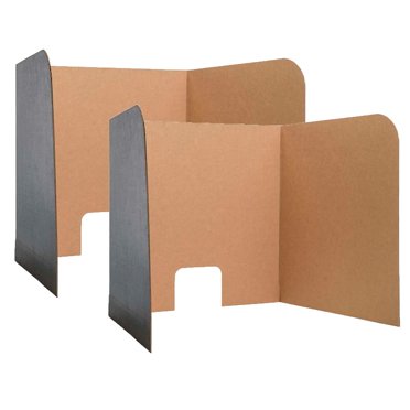 Fold & Lock Desktop Privacy Screen- Black & Brown - 24 Per Pack - 12 x ...