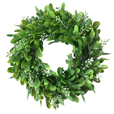 Small Boxwood Wreath Green 10 inch Centerpiece Home Wedding Decor 2 ...