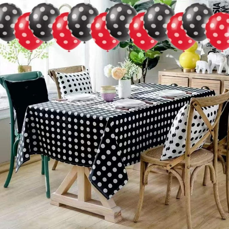 Black Polka Dot Tablecloth