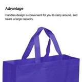 Unique Bargains Reusable Non-Woven Grocery Tote Bag Blue Lightweight ...