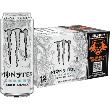 Monster Zero Ultra Energy Drink, Sugar Free, Caffeine Boost, 16 fl oz ...