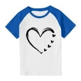 Einccm Kids Raglan Short Sleeve Tee, Hand-Dn Heart Print Relaxed Round ...