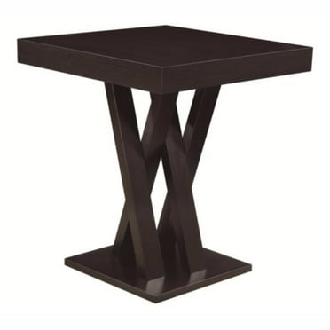 Industrial Square Metal Bar Table With Wooden Top, Black - Walmart.com
