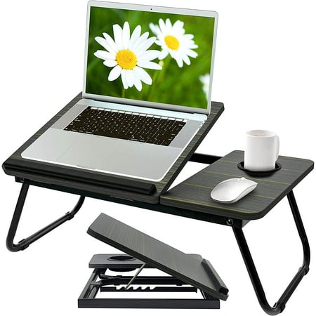Foldable Laptop Bed Tray Desk, Portable Computer Bed Table with ...