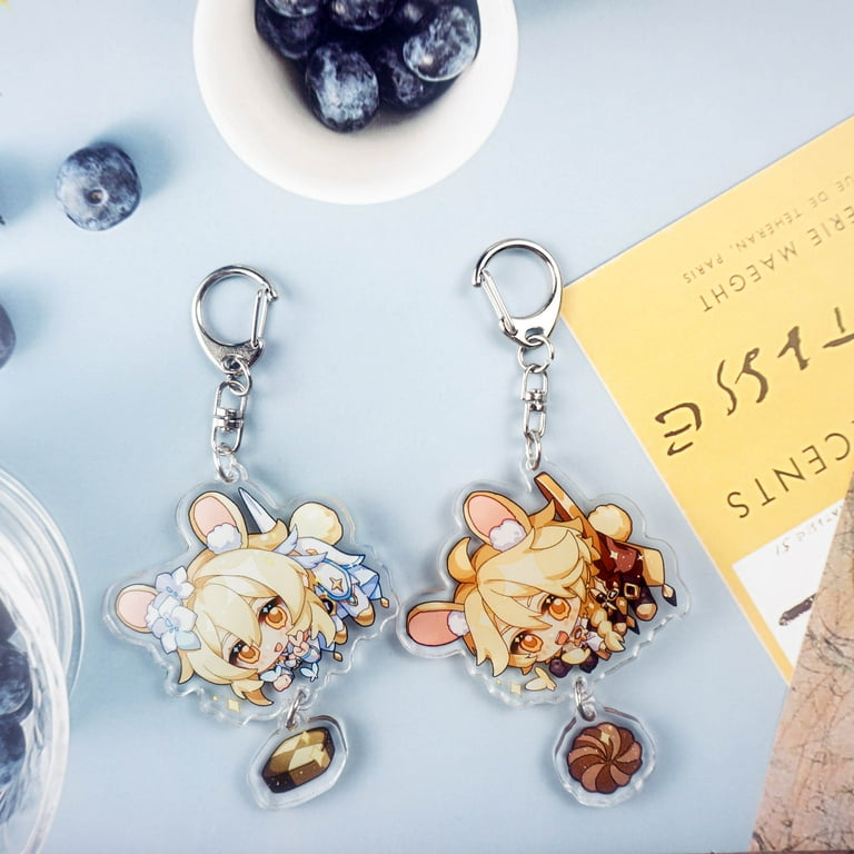 ZILEFSILK 2PCS Anime Game Genshin Impact Cute Aether Lumine Acrylic ...