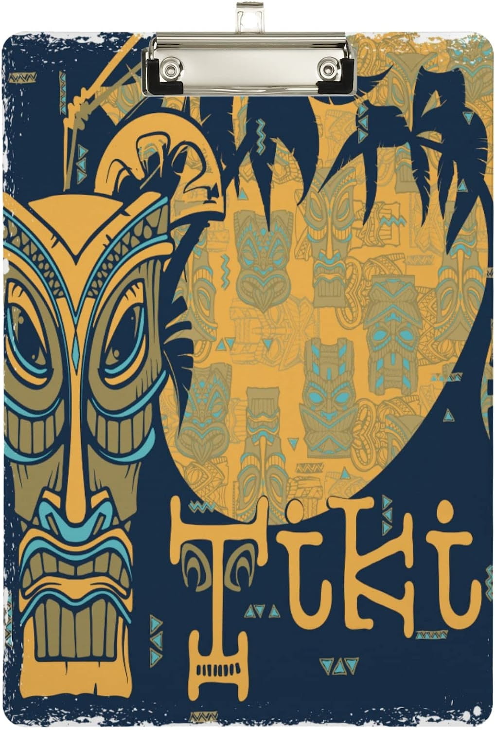 FMSHPON Tiki Sign Tribal Stylish Clipboard Hardboard Wood Nursing Clip ...