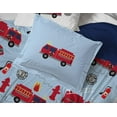 Trend Collector Twin Size Kids Comforter Set, Blue 5 Piece Fire Truck ...
