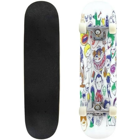 Skateboard for Beginners Teens Boys Girls Stuff Color Doodle Style ...