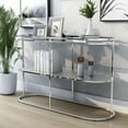 Furniture of America Auro Shelf Glass Top Chrome Sofa Table - Walmart.com