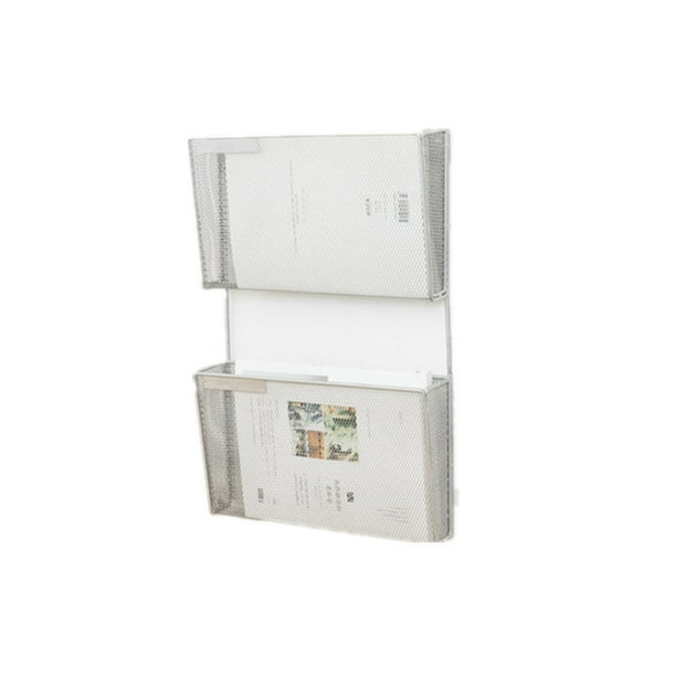 Pro Space Wall Mount File Holder Hanging Magazine Rack 2-Pocket Paper ...