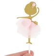 Masteelf Pink Ballerina Dancing Girl Cake Toppers with Golden Glitter ...