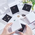 Texture Paper Jewelry Gift Boxes with Sponge Mat Inside Rectangle White ...