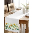 Burlap Table Runner 70 Inches Long, Watercolor Spring Flower Leaves on ...