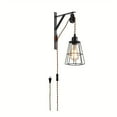 Farmhouse Pulley Plug-in Pendant Light Set - Brown Cord & Switch ...