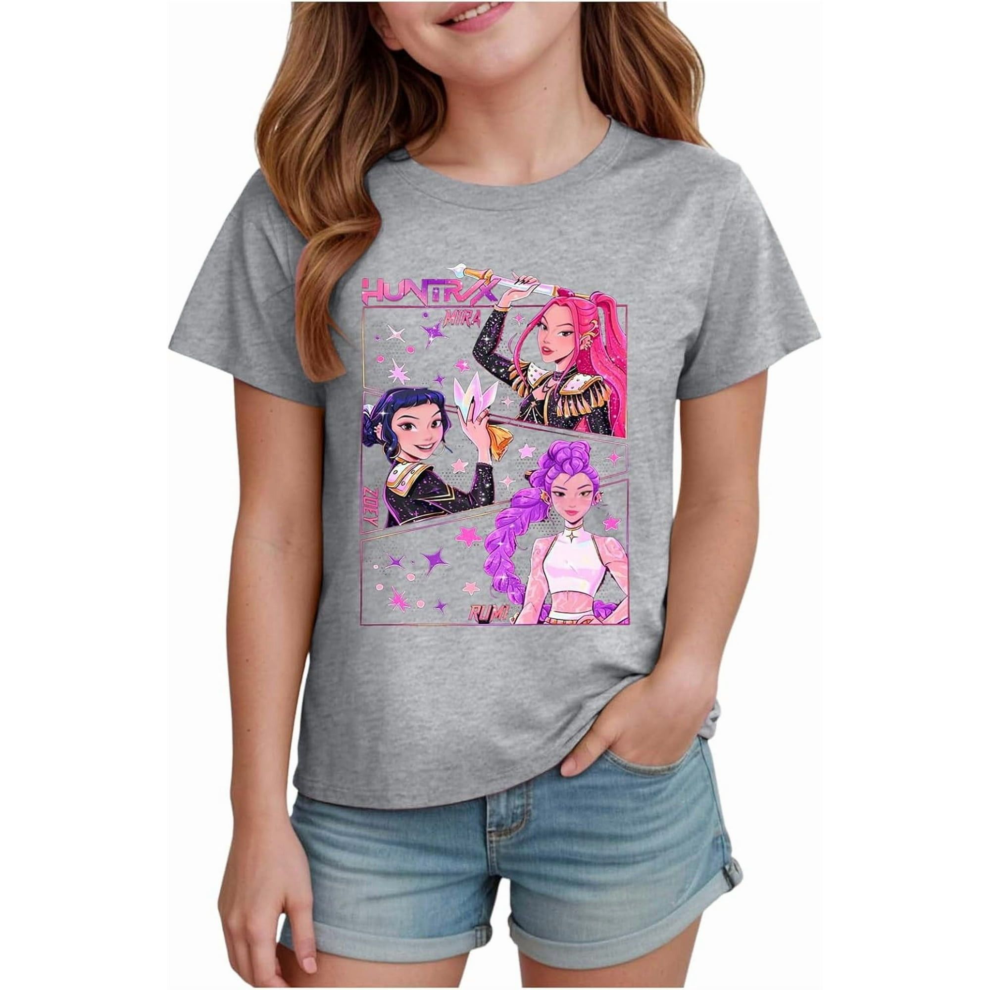 Click here for Boner K Pop Demon Shirt For Girls Cute Cartoon Gra... prices