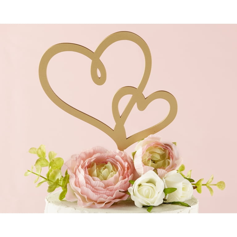 Double Heart Cake Topper Double Heart Diamante Cake Topper – 7cm
