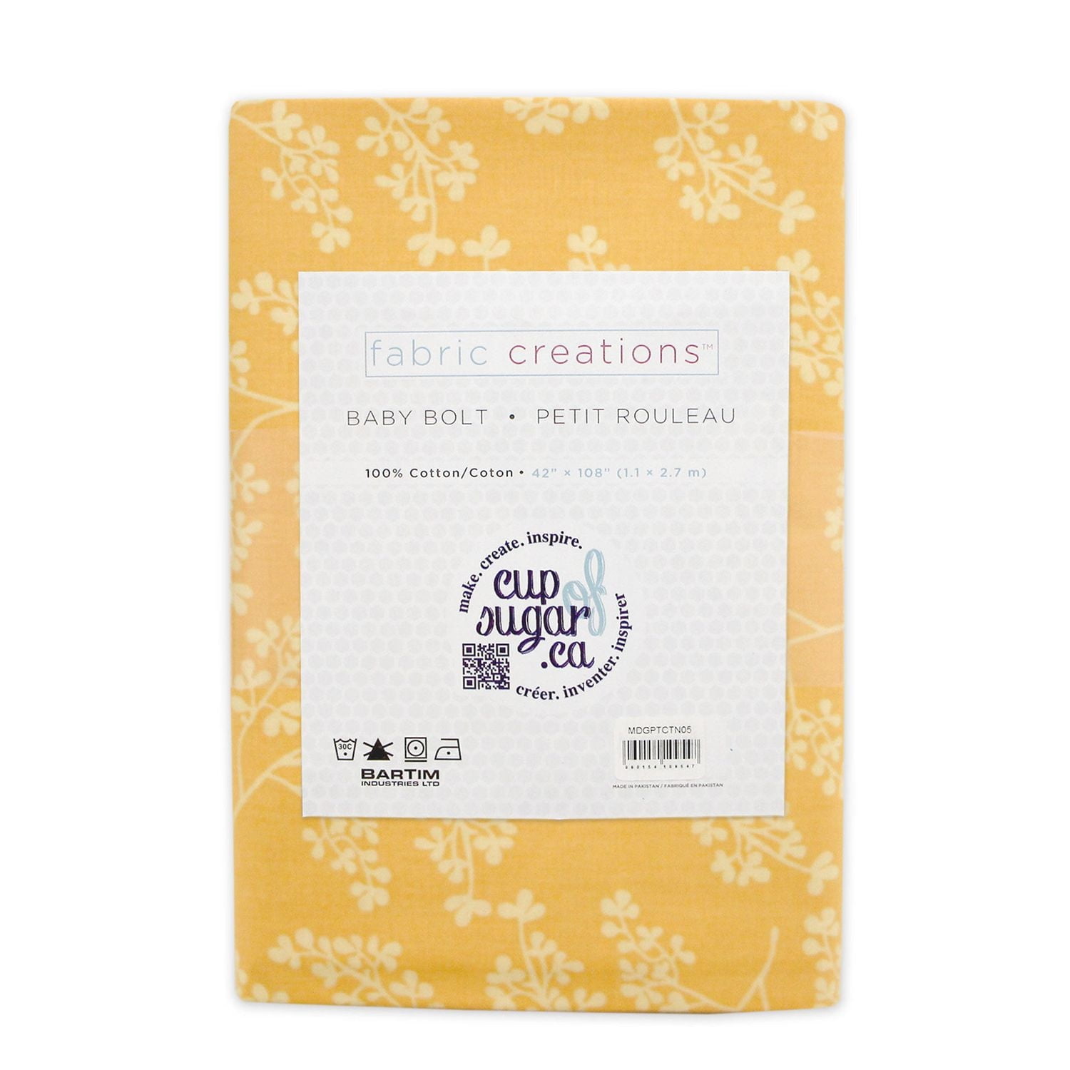 Click here for Fabric Creations Baby Bolt Printed Yellow Vine & F... prices