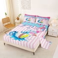 Castle Fairy Baseball Print King Sheets 4pcs, Geometric Stripes Ice ...