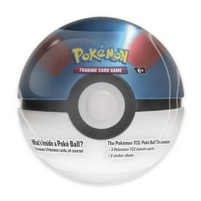Pokemon Toy Set: Red Poke Ball Tin with TCG Booster Packs and Coin ...