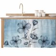 Blue Flower Cabinet Curtain 32"Wx55"L,Dustproof Pantry Door Curtain W ...