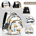 ALAZA Cartoon Excavator Trucks-h5 School Backpack Elementary Bag ...