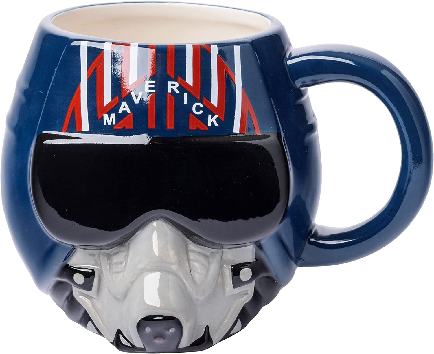 Top Gun Navy Pilot Maverick Helmet 3D Sculpted Ceramic Mug, 20 Ounces ...