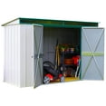 Euro-Lite 10 x 4 ft. Steel Storage Shed Pent Roof Green/Eggshell ...