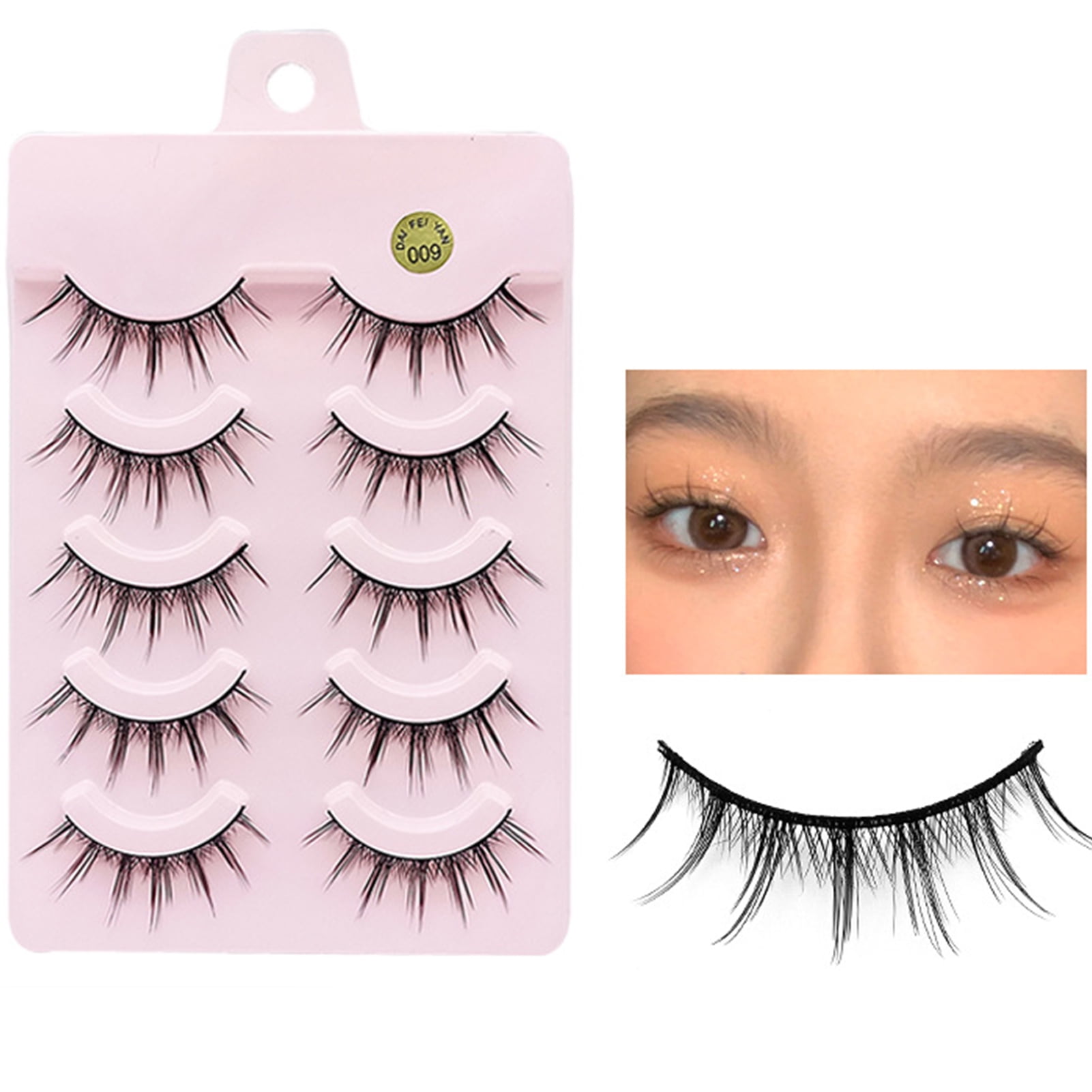 Segmented False Eyelashes Stable Curl Thick Fluffy Lashes for Women ...