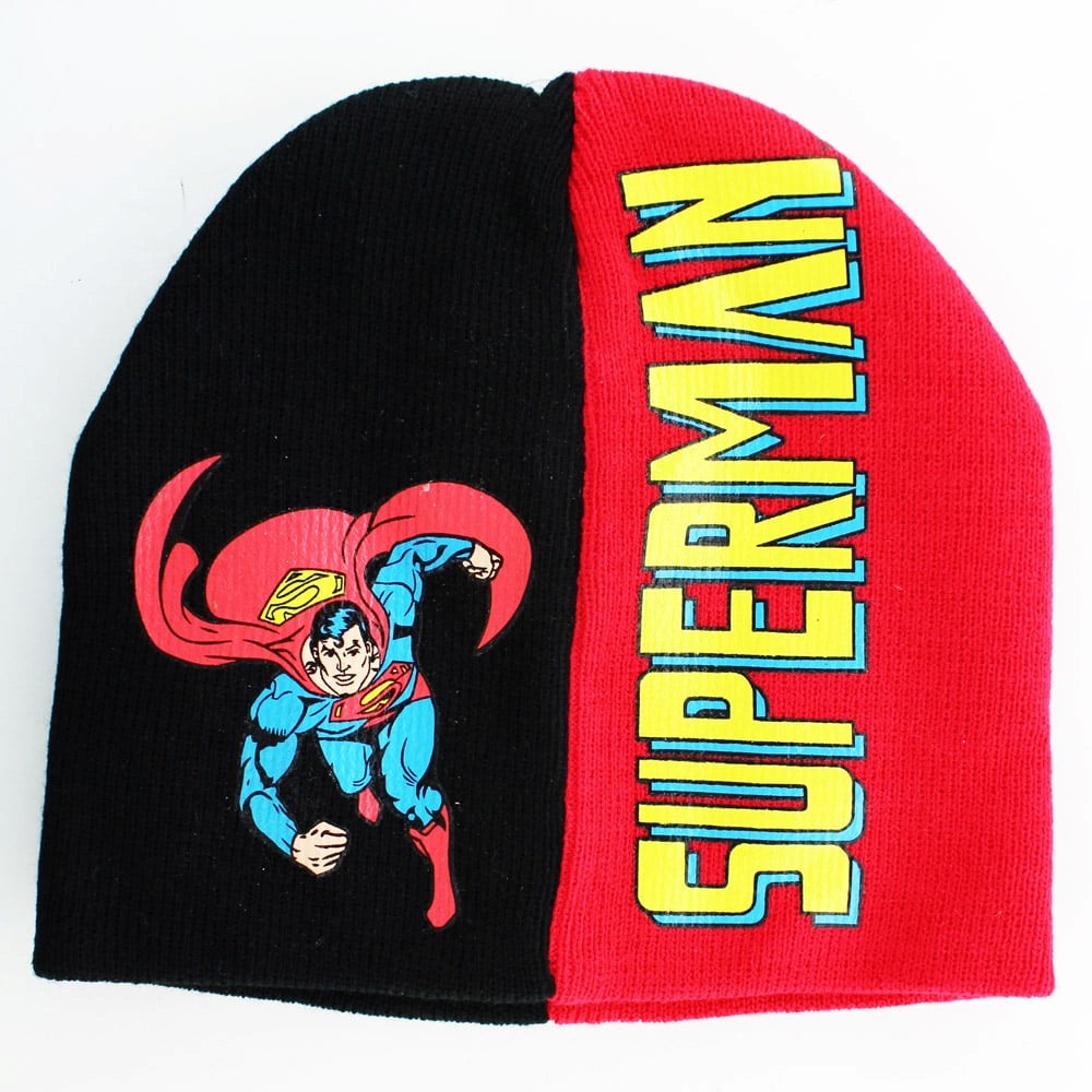 Superman - Superman DC Comics Winter Hat Superman Beanie (Red & Black ...