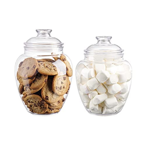 candy & cookie Apothecary Jars with Lids 148oz and 128oz Set of 2 ...