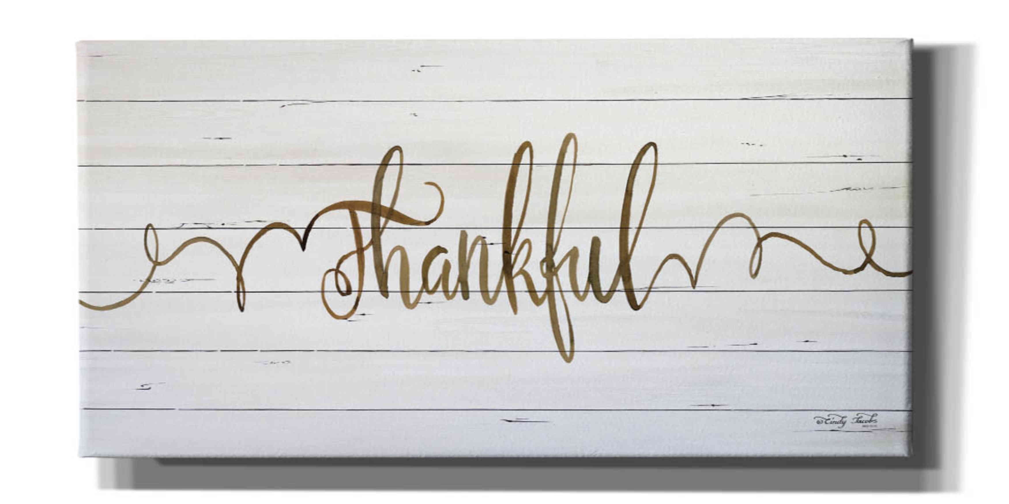 Epic Graffiti 'Thankful' by Cindy Jacobs, Canvas Wall Art, 40"x20 ...