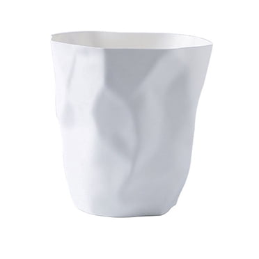 Walbest Small Office Round Waste Basket with Swing Lid, Mini PP Plastic ...