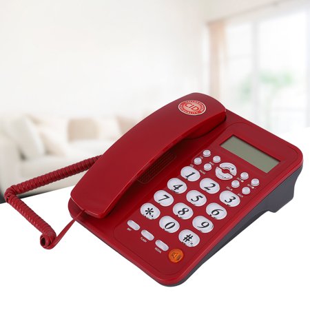 Desktop Corded Telephone, LCD Screen Displays FSK DTMF Caller ID Easy ...