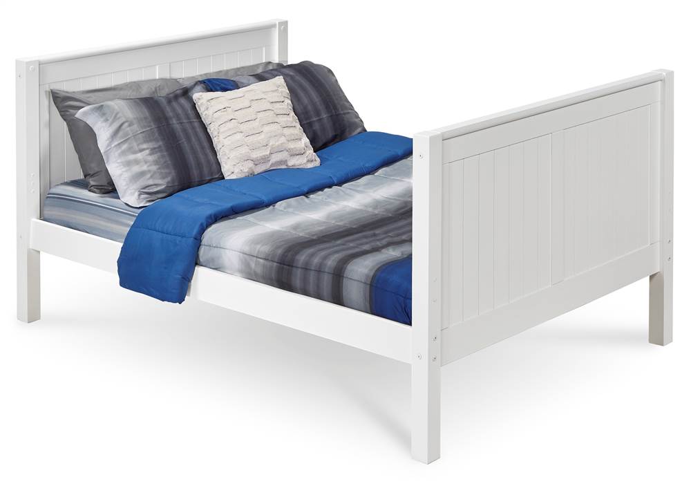 Camaflexi Full Size Tall Platform Bed - Panel Headboard - White Finish ...