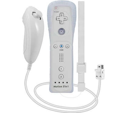 White Wireless Remote Wiimote & Nunchuck Controller Combo Set w/ Strap ...