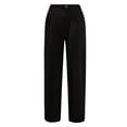 Xflwam High Rise Womens Wide Leg Capri Pants Lightweight Solid Color