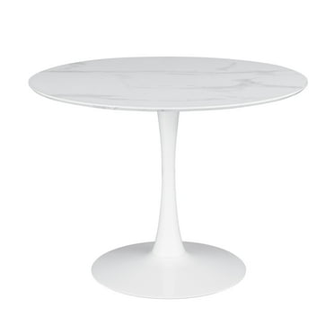Lowry White Round Dining Table with Metal Base - Walmart.com