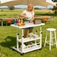 24 Inch Heavy Duty Folding Table Portable Tool Free Assembly Rectangle ...