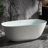 Cpingao 55" Stone Resin Solid Surface Freestanding Bathtub, Modern ...