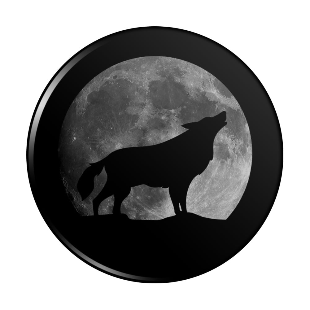 Wolf Howling Moon Silhouette Kitchen Refrigerator Locker Button Magnet ...