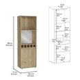Double Door Bar Cabinet In Oak With Two Open Shelves For Storage 12 Pc ...
